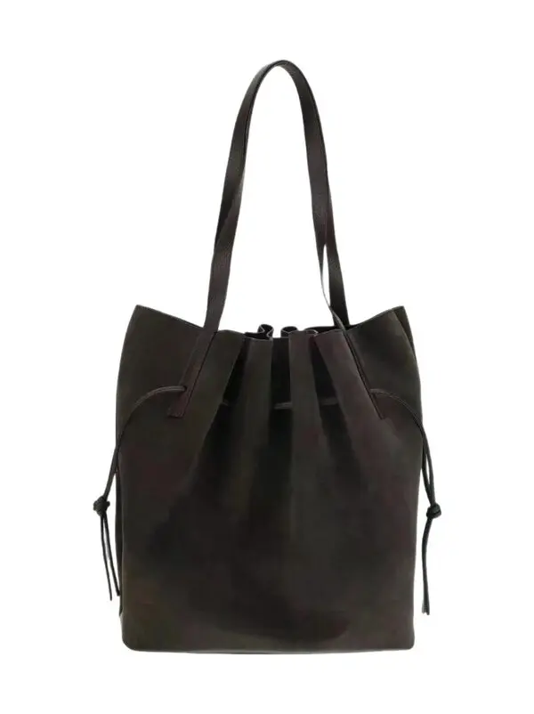 Yuzefi Scallop Drawstring Tote Bag - Brown
