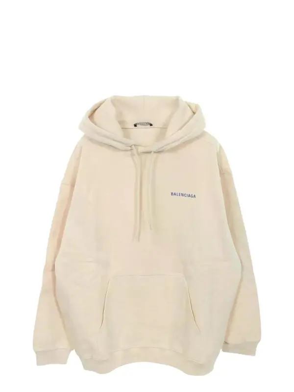 Balenciaga Medium Fit Logo Hoodie - Neutrals