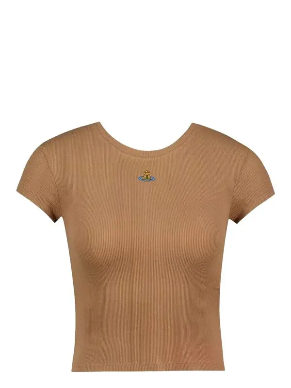 VIVIENNE WESTWOOD Baby Peru Orb-embroidered T-shirt - Neutrals