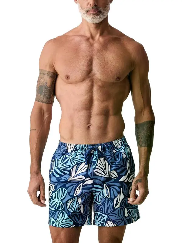 Marc O'polo Leaf-print Swim Shorts - Blue