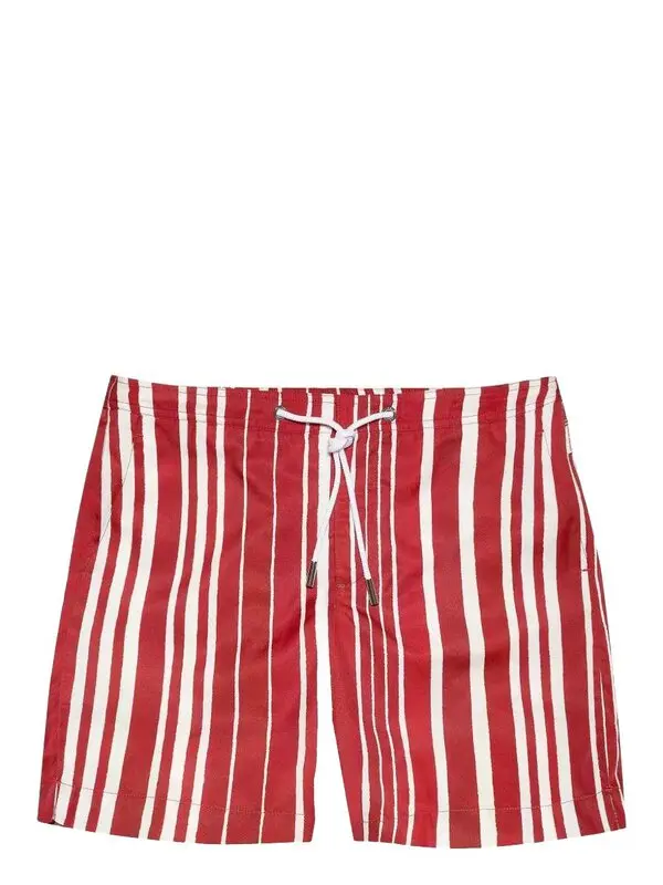 Orlebar Brown Bulldog Drawcord Stripe-print Swim Shorts - Red