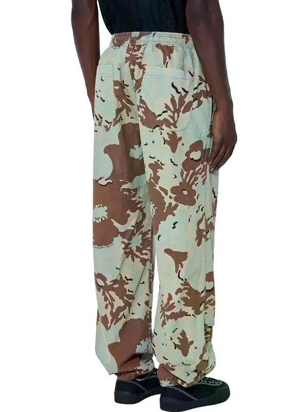 NOMARHYTHM Camouflage-print Elasticated-waistband Trousers - Neutrals