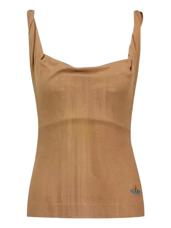 VIVIENNE WESTWOOD Anna Ribbed-knit Top - Neutrals