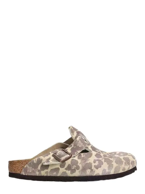 BIRKENSTOCK Boston Animalier-print Suede Mules - Neutrals