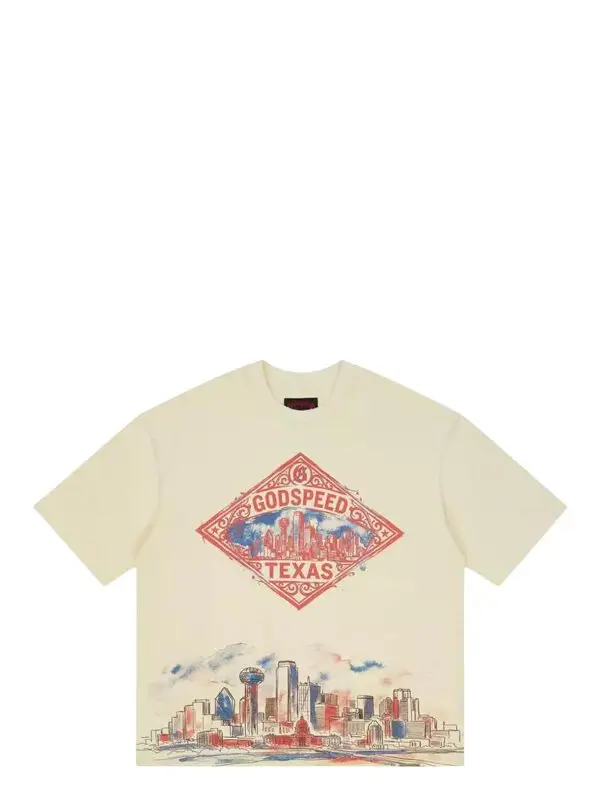 GODSPEED Texas Skyline Graphic-print T-shirt - Neutrals