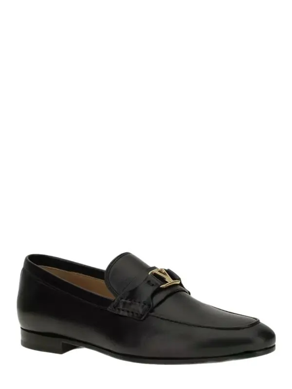 Valentino Garavani Vlogo Signature Leather Loafers - Black
