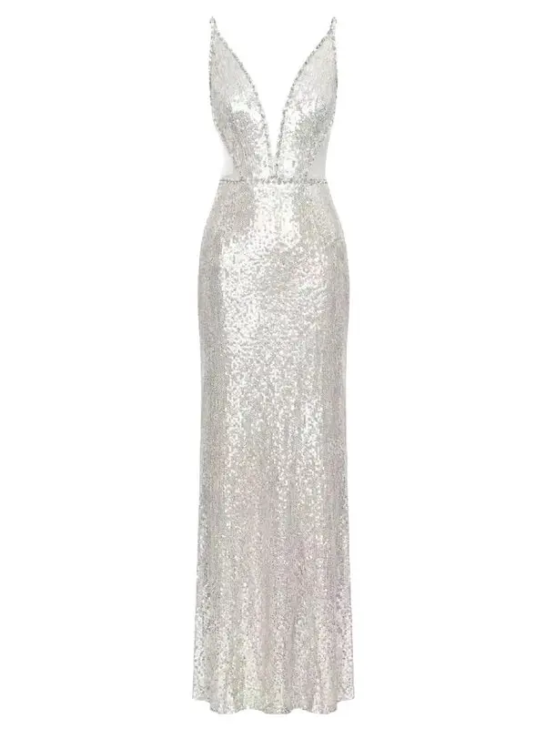 Jenny Packham Amara Maxi Dress - Silver
