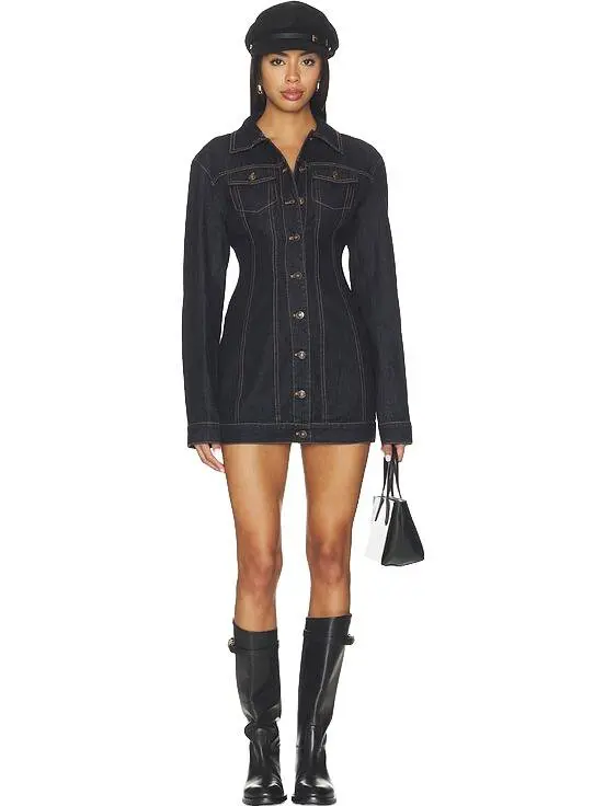 Lioness Rider Denim Mini Dress In . Also - Blue