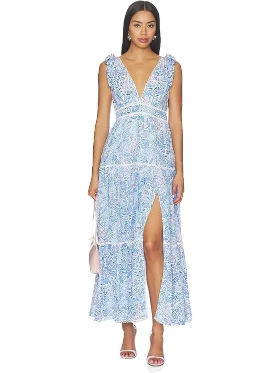 Poupette St Barth Perla Long Dress In . Also - Blue