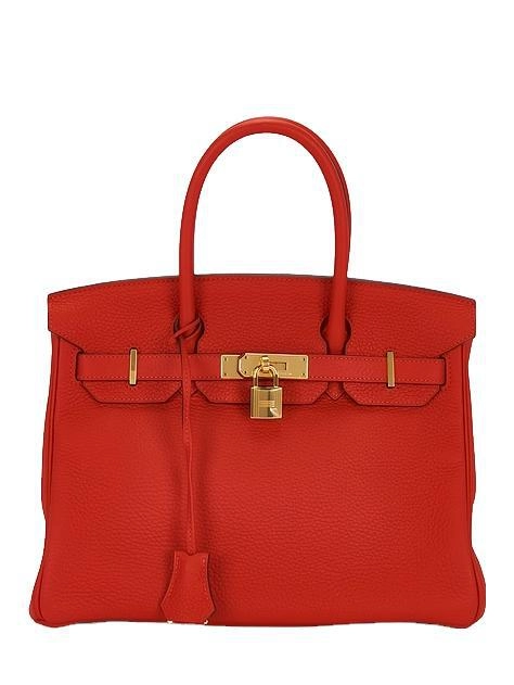 FWRD RENEW Hermes Togo Birkin 30 Handbag - Red
