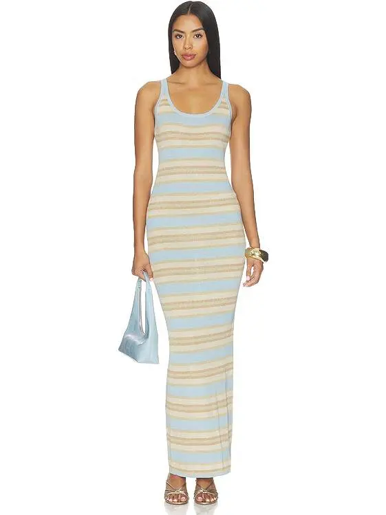 SNDYS. Malina Shimmer Maxi Dress In . Also - Blue