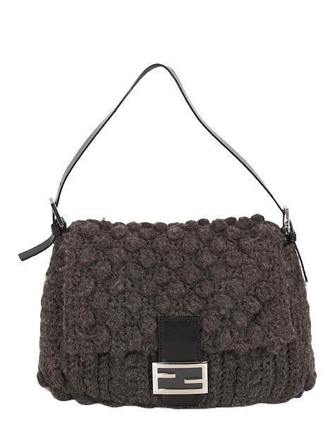 FWRD RENEW Fendi Crochet Mama Baguette Shoulder Bag - Grey