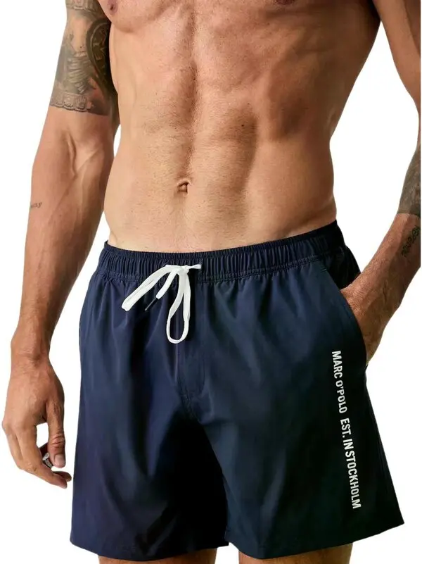 Marc O'polo Logo-print Drawstring Swim Shorts - Blue