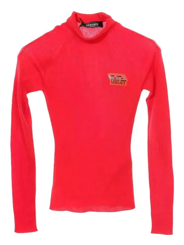 Versace Logo High-neck Sweater - Red