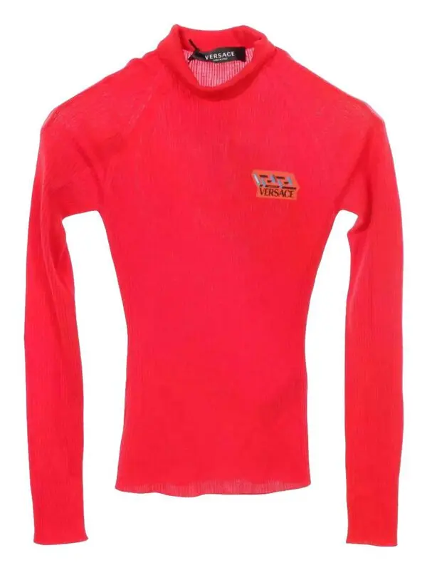 Versace Logo High-neck Sweater - Red