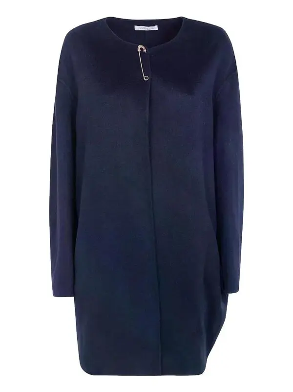 Liviana Conti Safety-pin Wool Coat - Blue
