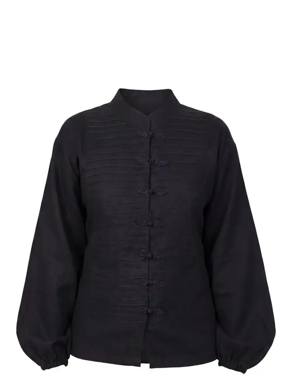 MUDA CLOTHING FZ LLC Inori Linen Top - Black