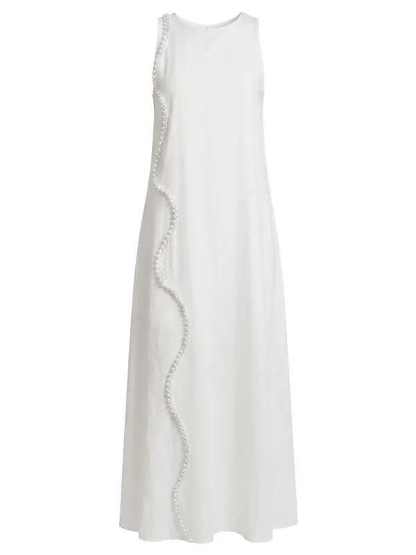 MUDA CLOTHING FZ LLC Pearl Linen Maxi Dress - White