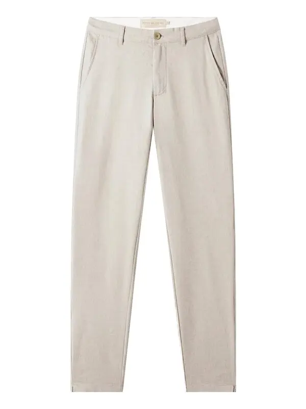 WESTON JON BOUCHER Havana Comfort Linen Slim Pants Sand Pebble Twenty-nine Inseam Length - White