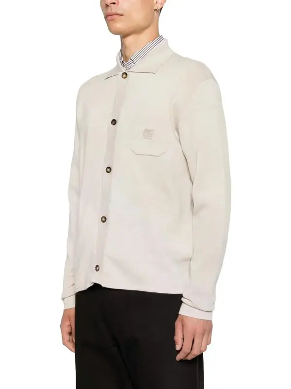 Etro Logo-embroidered Button-up Cardigan - Neutrals