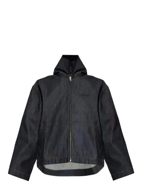 Balenciaga Hooded Denim Jacket - Blue