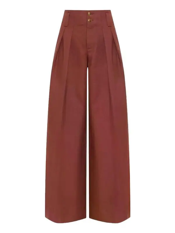 Chloé Pleated Wide-leg Trousers - Red