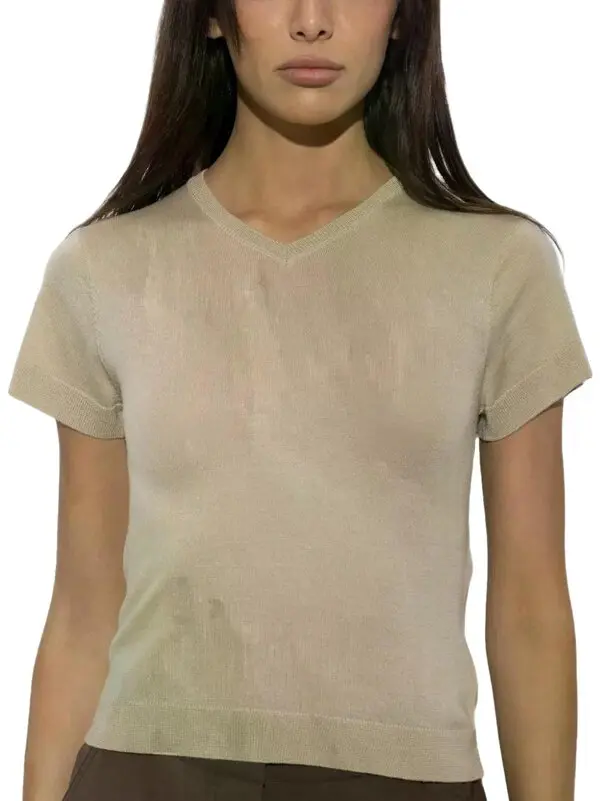 IRO PARIS Idille V-neck T-shirt - Neutrals