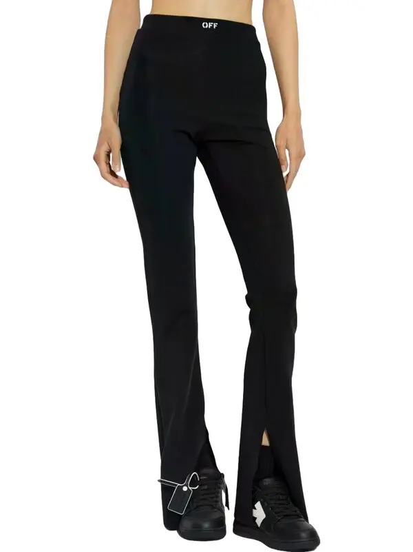 Off-White Split-hem Flared Trousers - Black