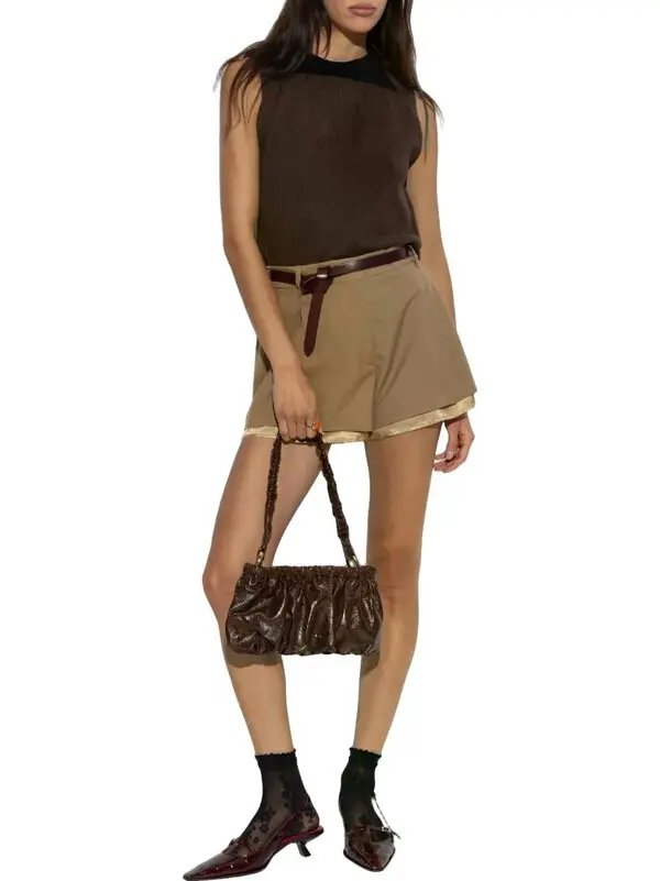Marni Logo-embroidered Knitted Top - Brown