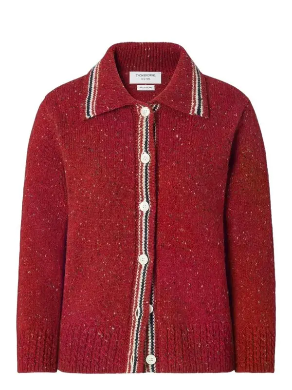 Thom Browne Hector Pointelle-knit Cardigan - Red