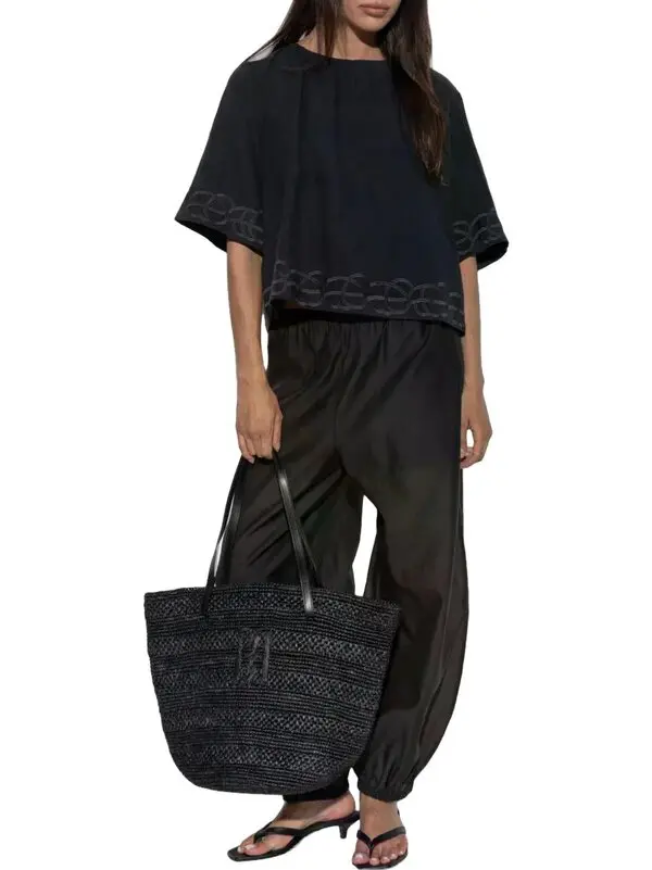 BY MALENE BIRGER Marian Embroidered Linen Blouse - Black