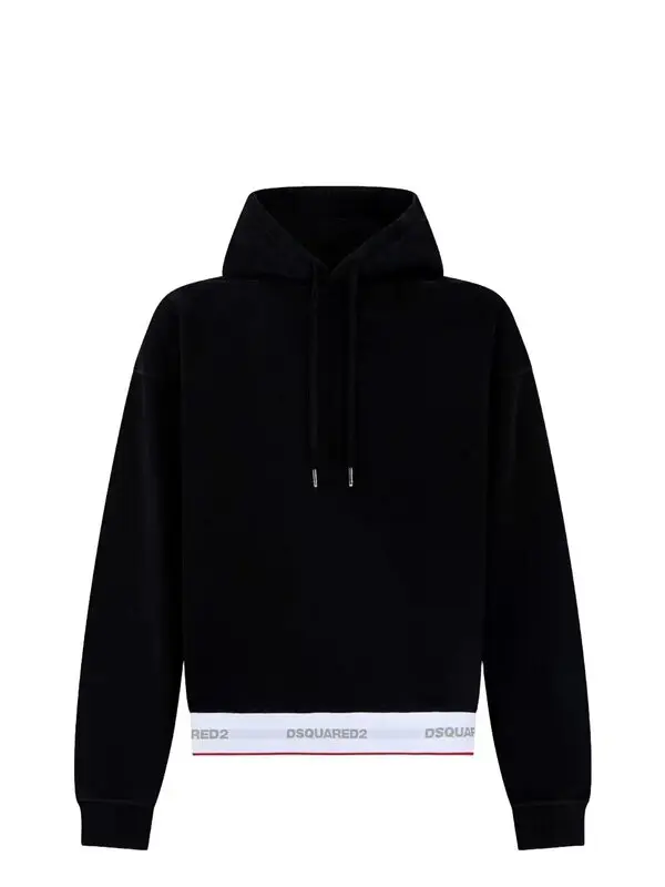 Dsquared2 Logo-tape Relax-fit Hoodie - Black