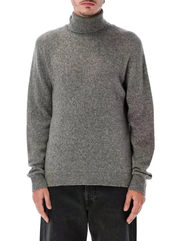 ROBERTO COLLINA Roll-neck Knitted Sweater - Grey