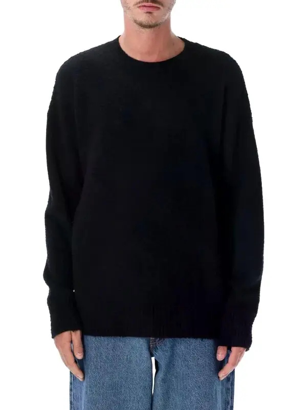 ROBERTO COLLINA Crew-neck Bouclé Sweater - Black
