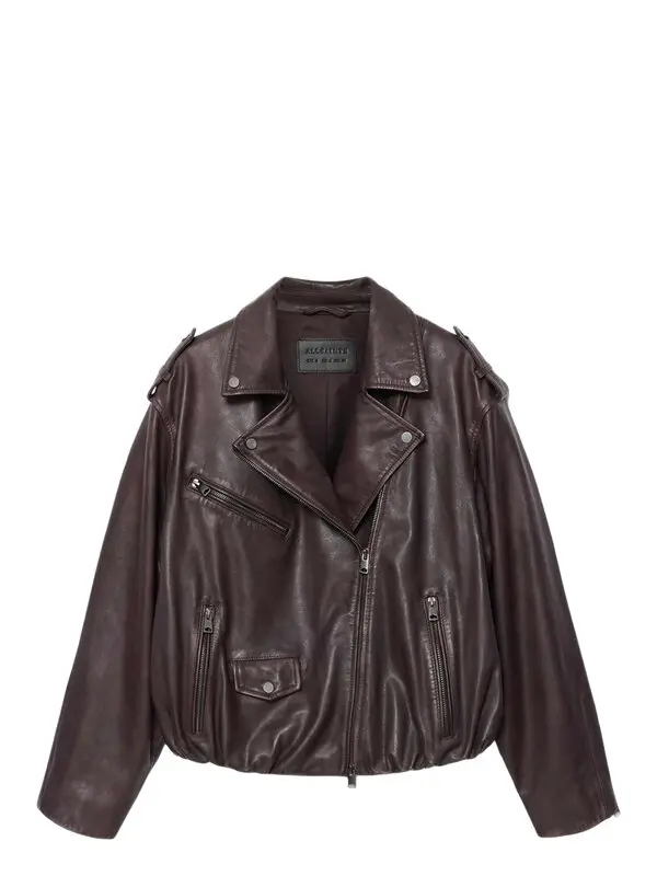 ALLSAINTS Leather Samina Biker Jacket - Red
