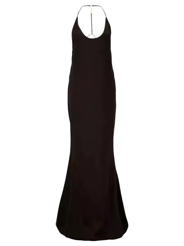 TOM FORD Halterneck Silk Evening Maxi Dress - Brown