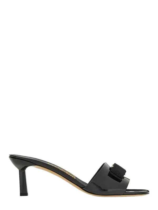 FERRAGAMO Vara 55mm Bow Patent Sandals - Black