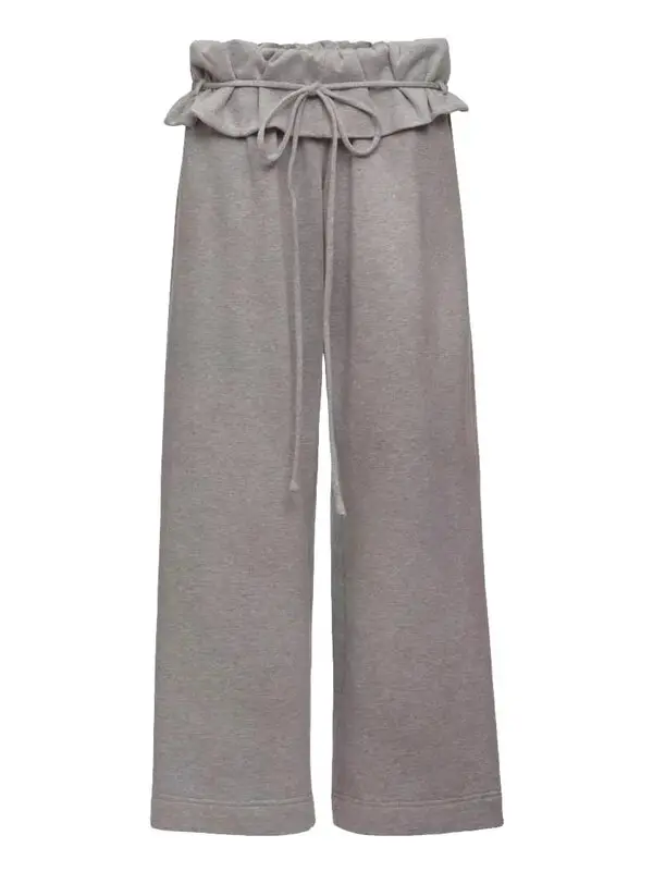 Magda Butrym Ruffled Drawstring-waist Track Pants - Grey