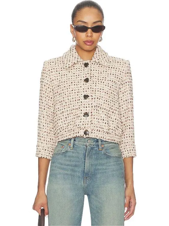 L'Agence Jia Crop 3/4 Sleeve Jacket In . Also - Multi