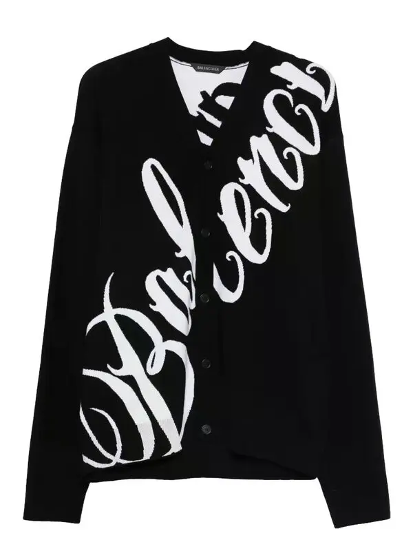 Balenciaga Buttoned V-neck Cardigan - Black