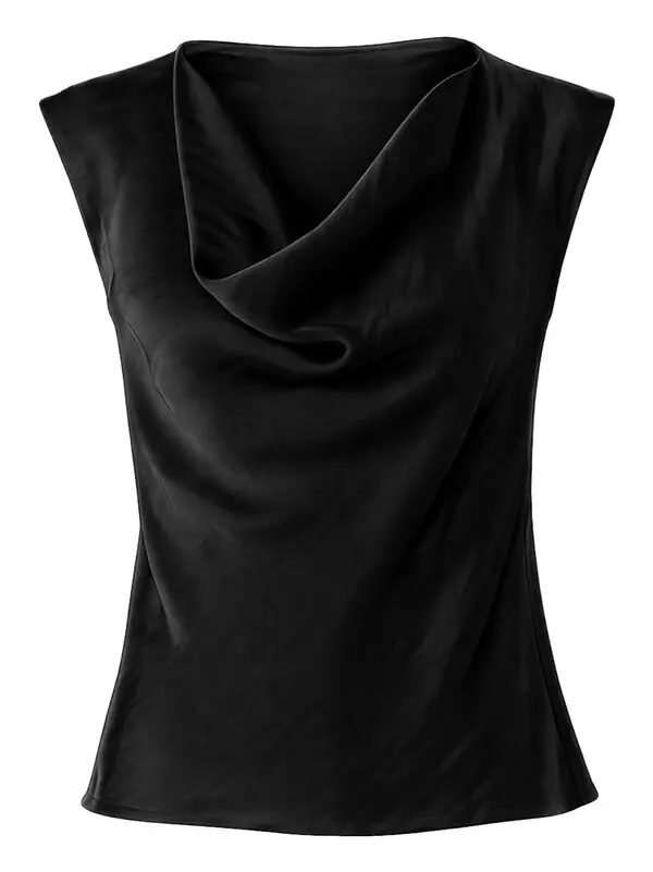 SACHA DRAKE Luxe Cowl Bias Top - Black