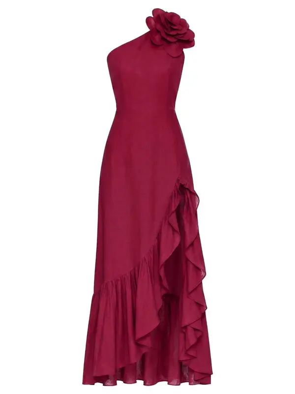 Yumi Kim Rocky Burgundy Linen Dress - Red