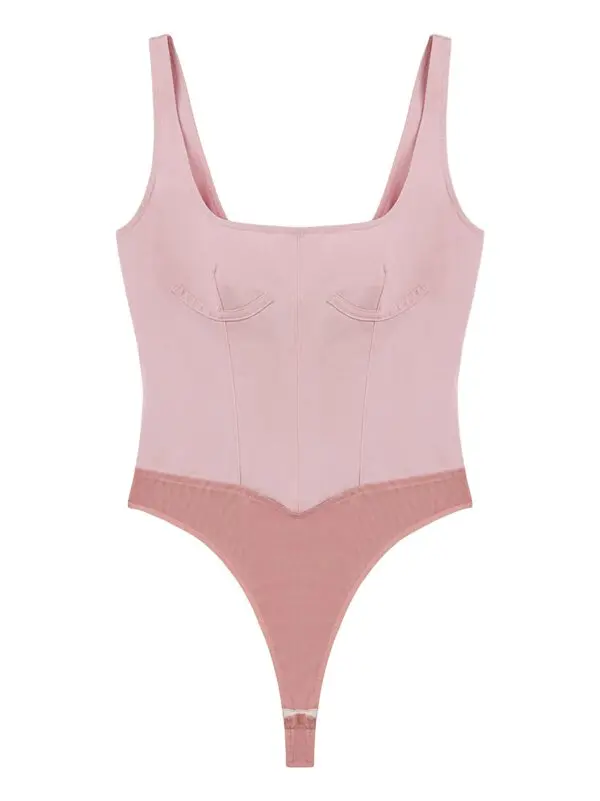 NOCTURNE Boned Detail Bodysuit - Pink
