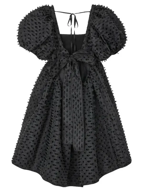 Cecilie Bahnsen Tilde Fiamma Fil-coupé A.line Mini Dress - Black