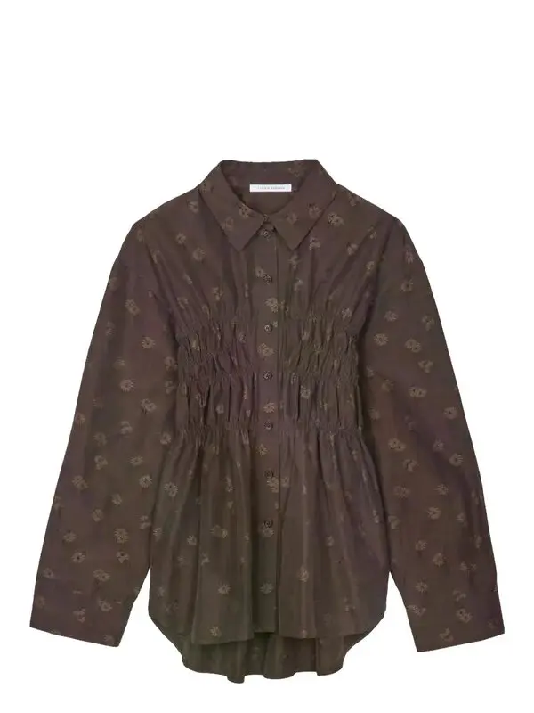 Cecilie Bahnsen Braxton Floral-jacquard Shirt - Brown