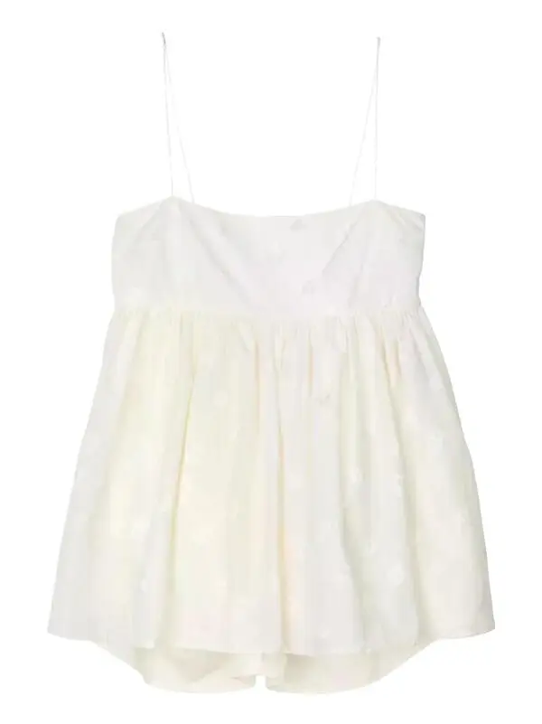 Cecilie Bahnsen Veronica Bow-detail Sleeveless Peplum Blouse - Neutrals