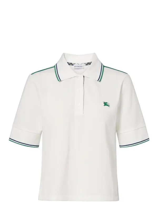 Burberry Ekd Cotton Pique Polo Shirt - White