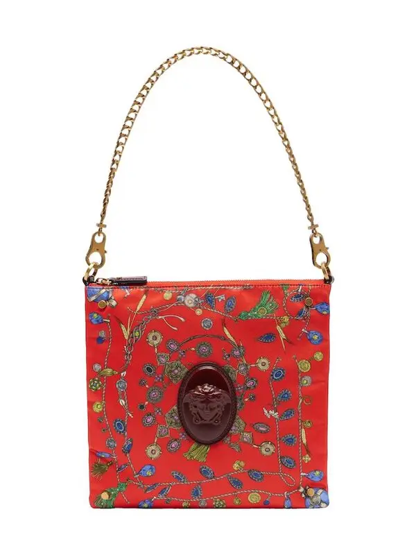 Versace Medusa Printed Duchess Shoulder Bag - Red