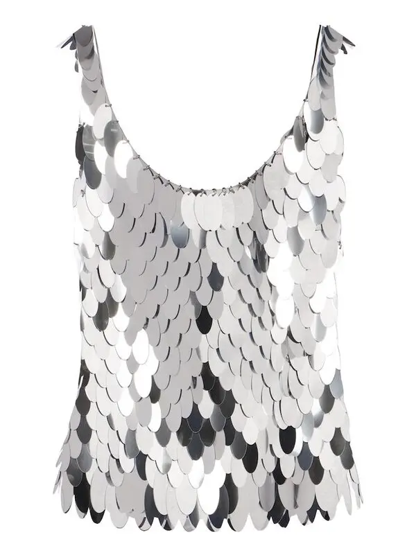 Rabanne Sequin-embellished Top - Silver