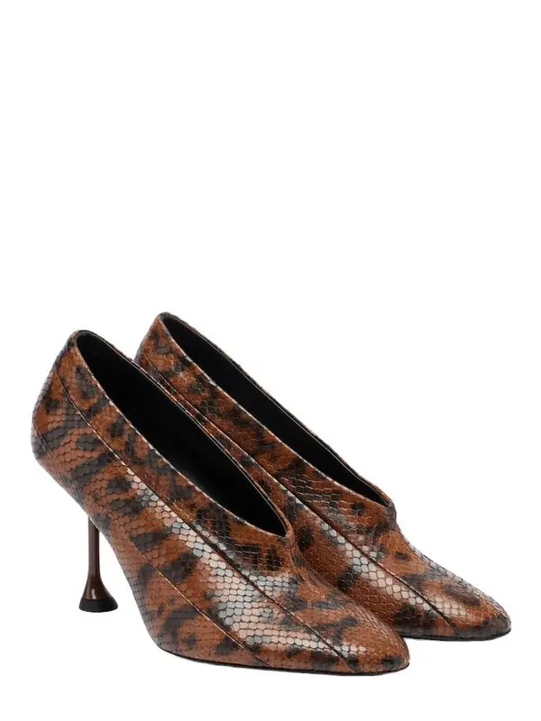 Proenza Schouler Tee Snake-effect Leather Pumps - Brown